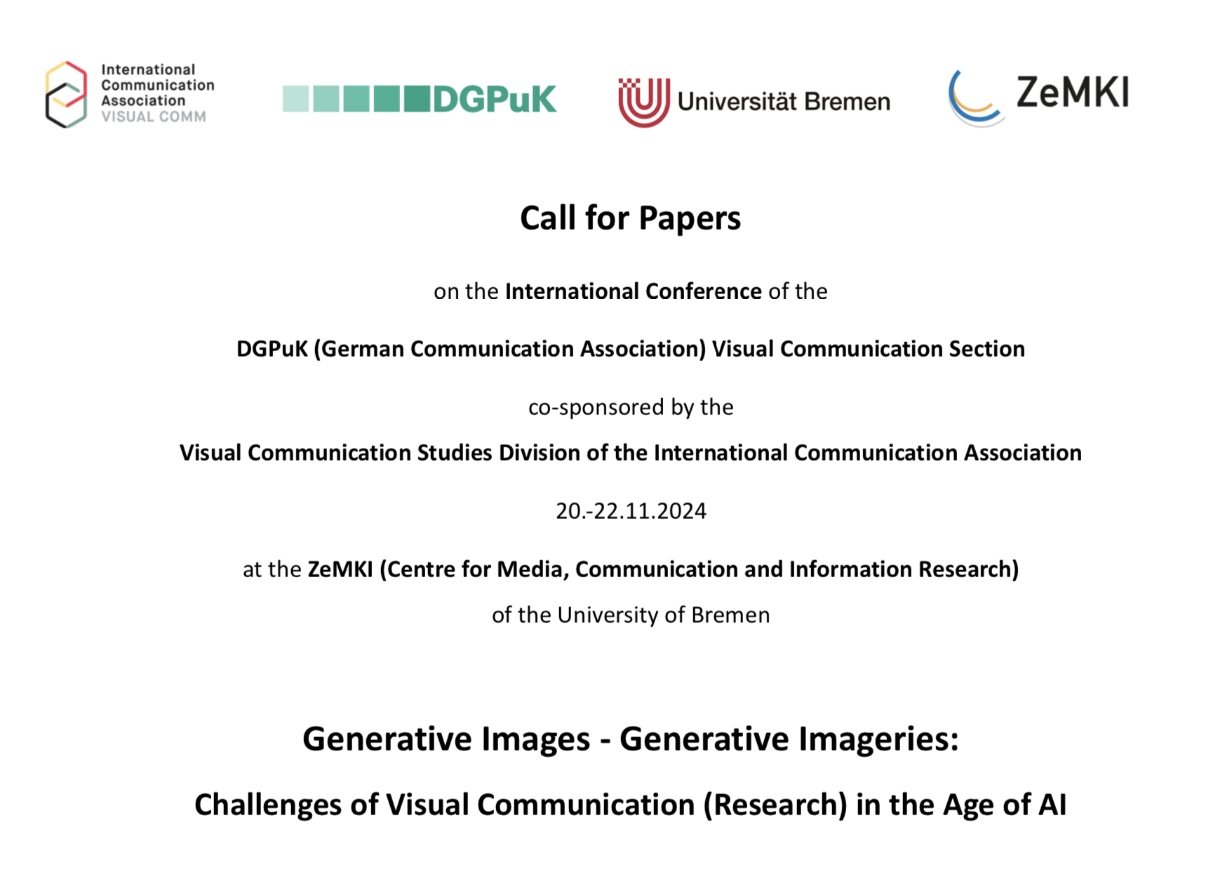 Call for Papers: International Conference of the DGPuK Visual ...