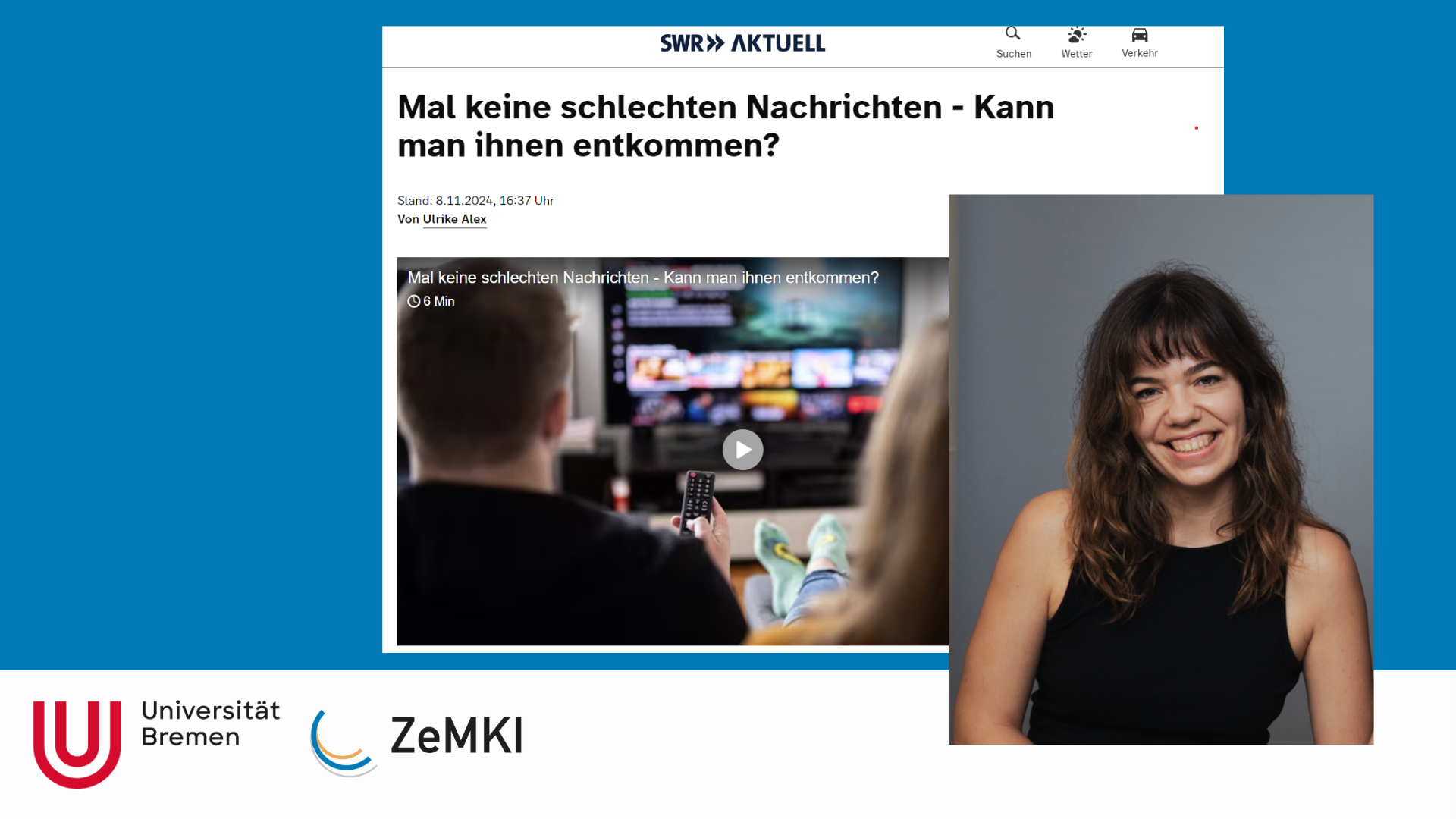 Dr. Rebecca Scharlach im Interview mit SWR Aktuell - ZeMKI